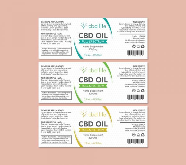 CBD Life label design print-ready and editable - Munez Studio