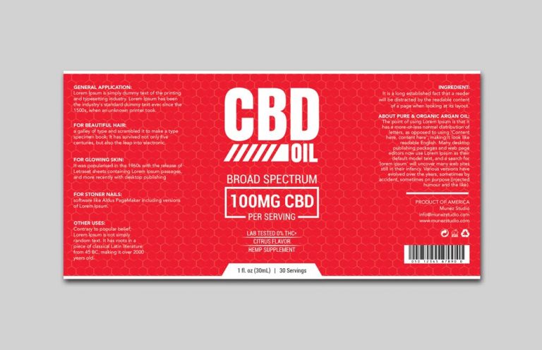 CBD Oil Tincture Label print-ready and editable - Munez Studio