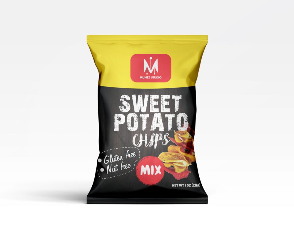 Potato chips packet design 8 templates print-ready - Munez Studio