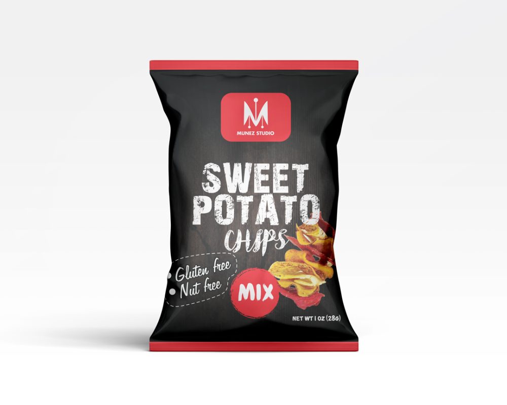 Potato chips packet design 8 templates print-ready - Munez Studio
